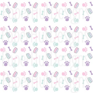 Cute Puppy Dog Digital Papers-puppy Paws-stars-hearts-personal or ...