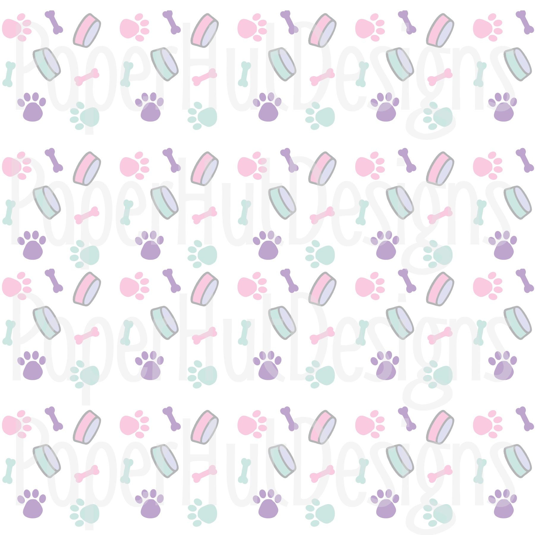 Cute Puppy Dog Digital Papers-puppy Paws-stars-hearts-personal or ...