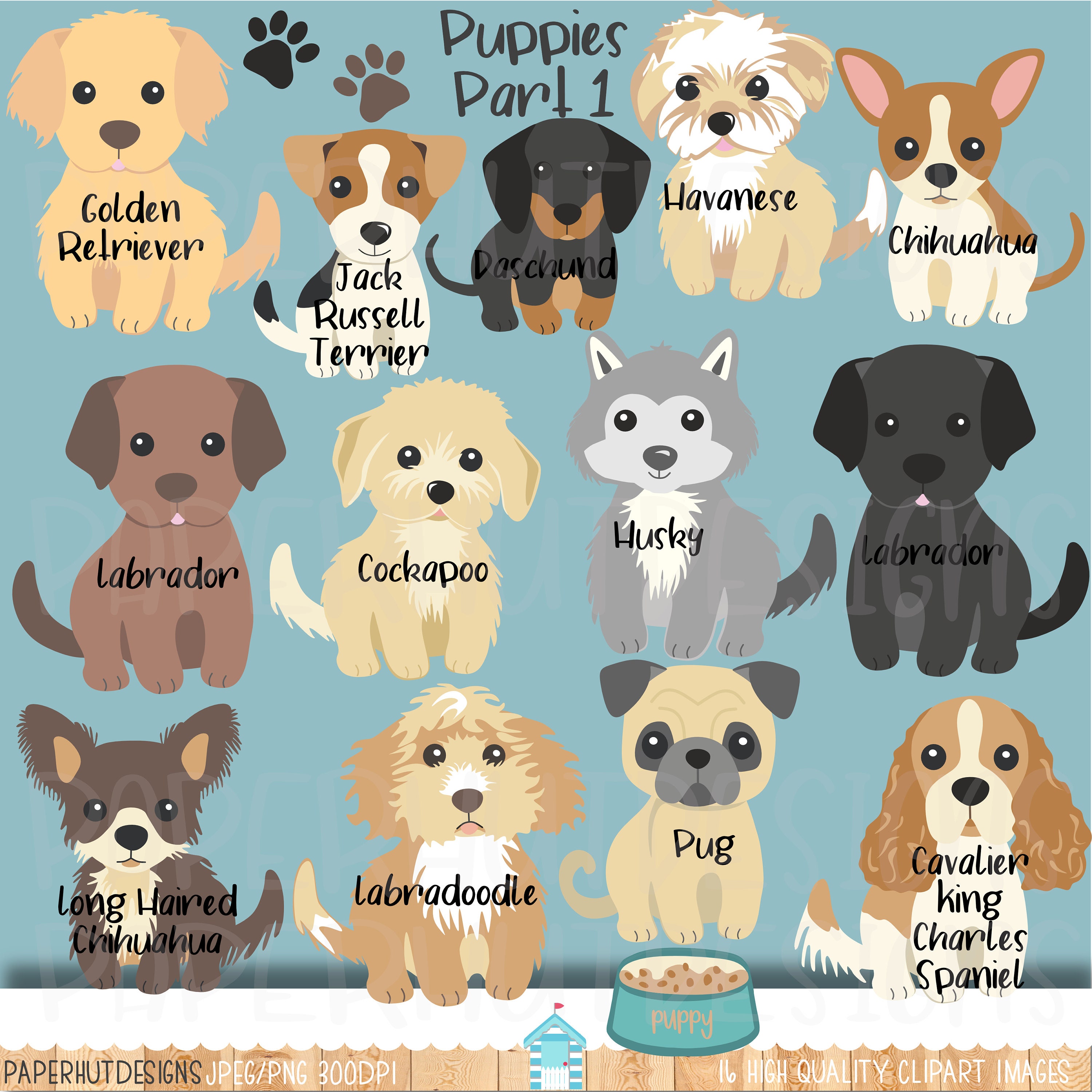 Puppy Dog Clipartdog Clipartpuppiespuppy Clip Artdog Clip - Etsy