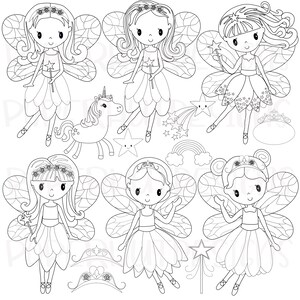 Fairy Digital Stamps|fairy Clipart|fairy Stamps|fairy Clip Art|digital ...