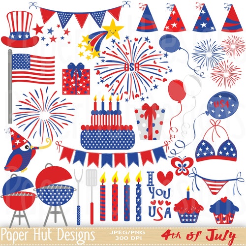 4th of July Clipart Patriotic Clip Art USA Clipart Stars - Etsy