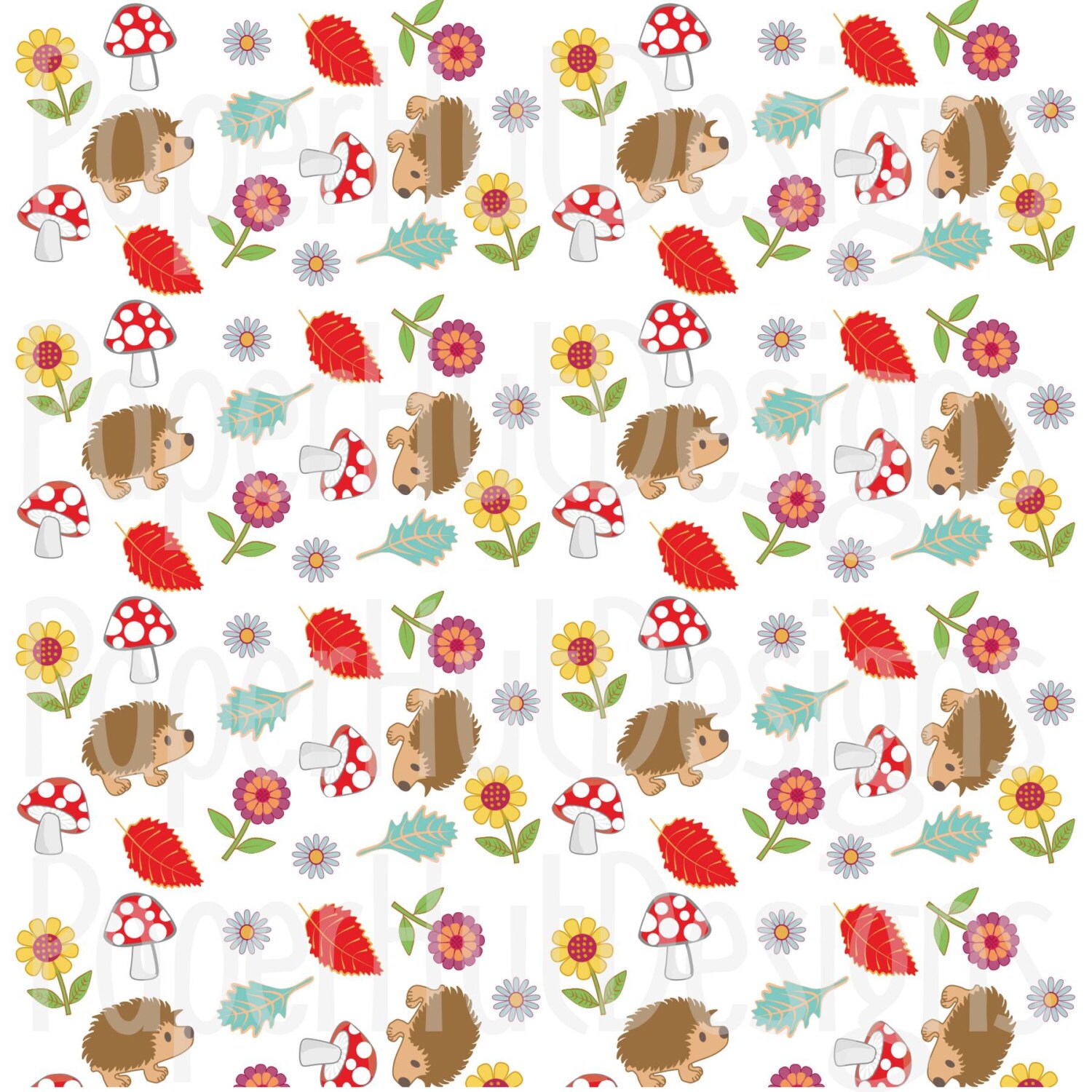 Woodland Animals Digital Papers-autumn Forest Animals Digital | Etsy