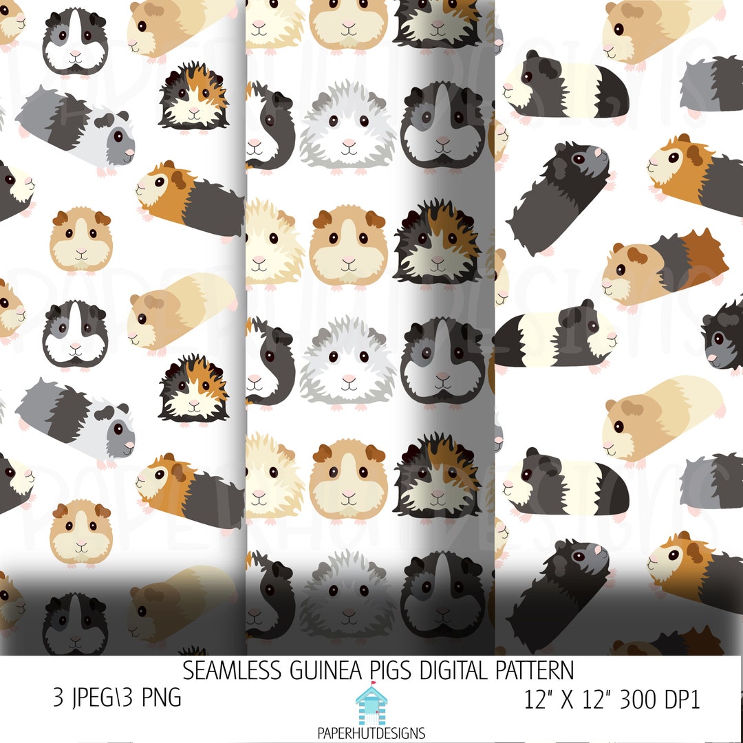 Guinea Pig Seamless Pattern: Fabric, Wrapping Paper (digital Download ...