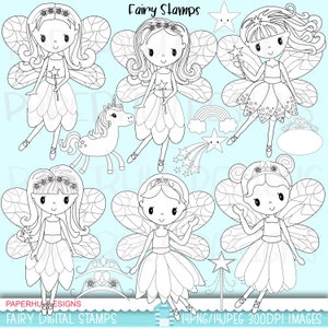 Fairy Digital Stamps|fairy Clipart|fairy Stamps|fairy Clip Art|digital ...