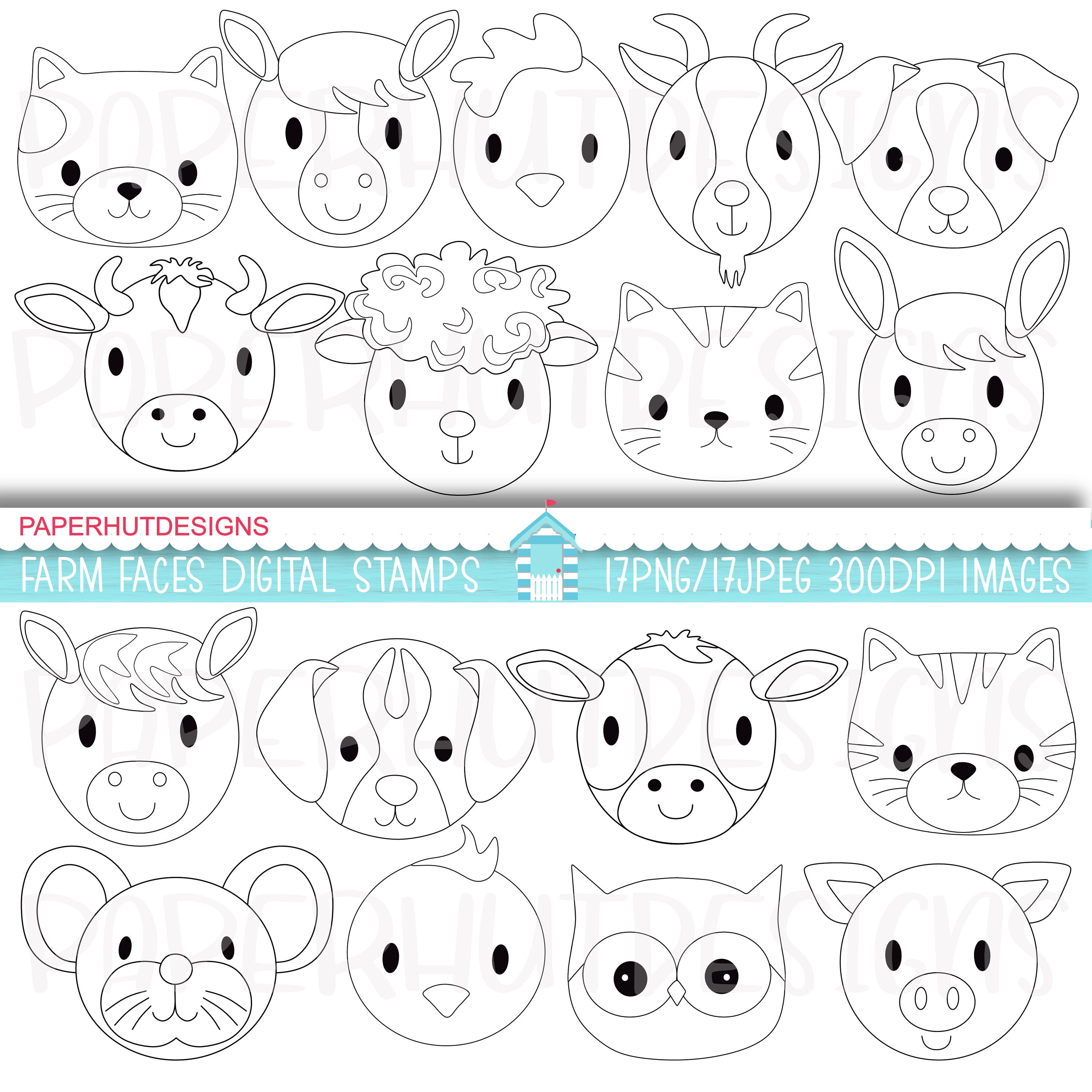 Clipart Farm Animals Black And White