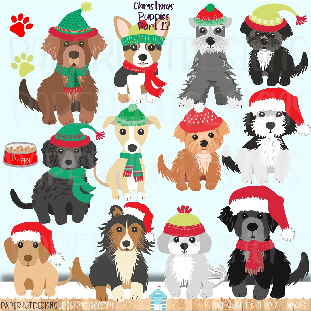 Christmas Dogs|christmas Puppies Clipart|puppy Dog Clip Art|puppy Clip ...