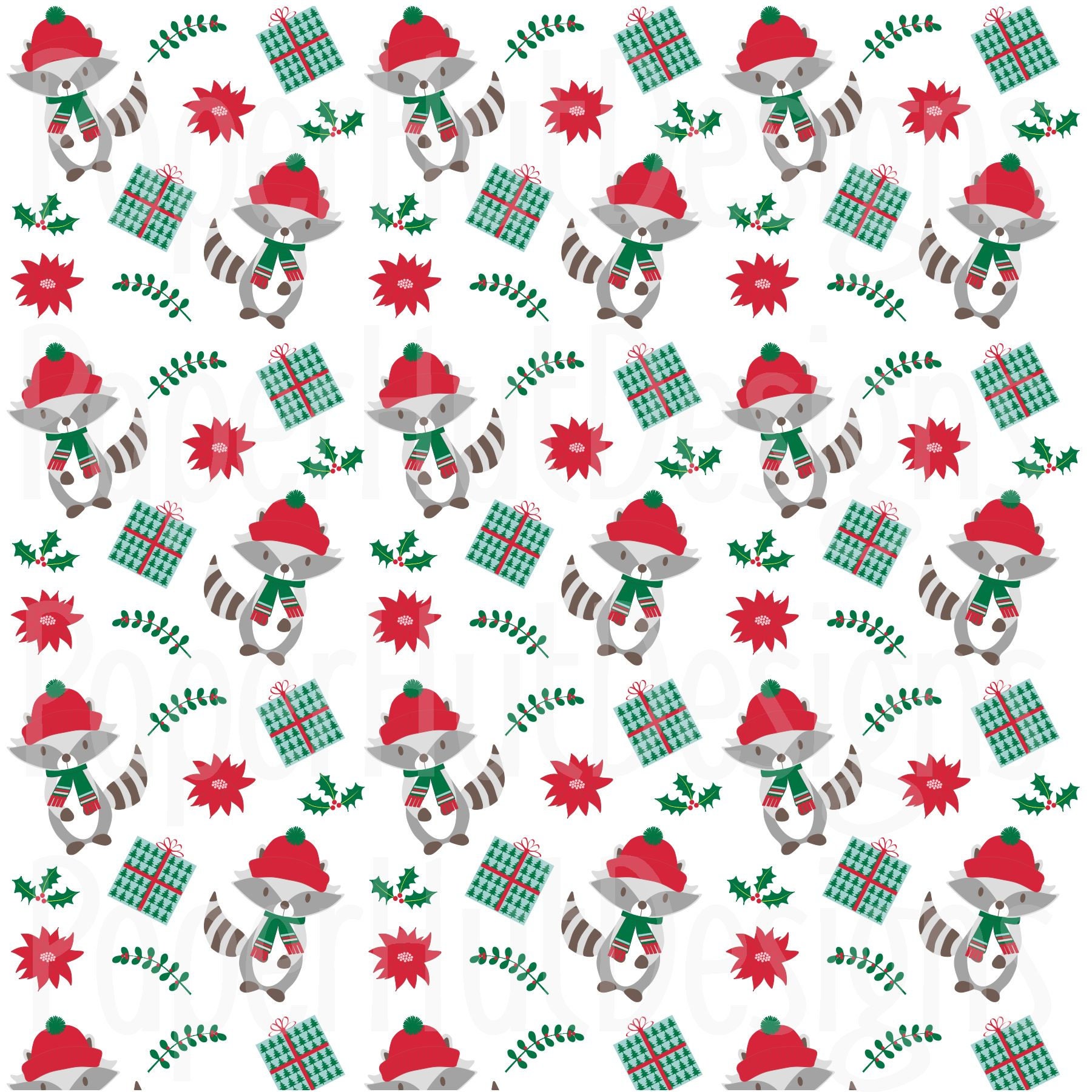 Christmas Digital Papers-christmas Clipart-woodland Animals - Etsy