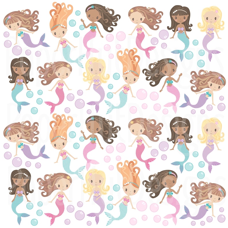 Mermaid Clipart-mermaid Clip Art Mermaids Clipart and Cute - Etsy