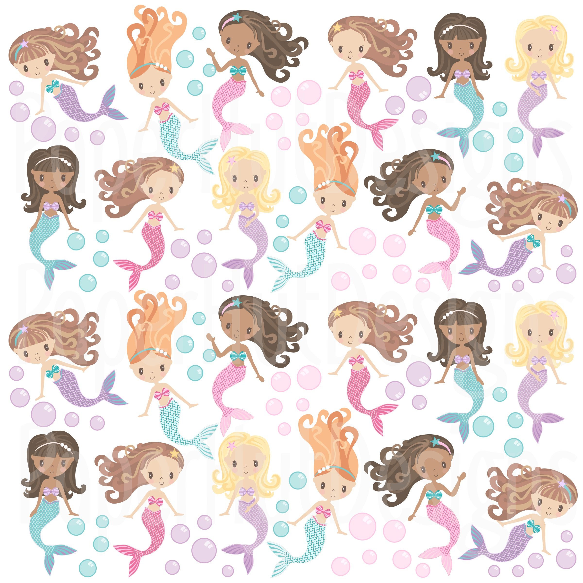 Mermaids Clipart-mermaids Clip Art Mermaid Clipart and | Etsy