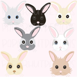 Bunny Clipart|rabbit Clipart|cute Bunny Rabbits Clip Art|rabbit Faces ...