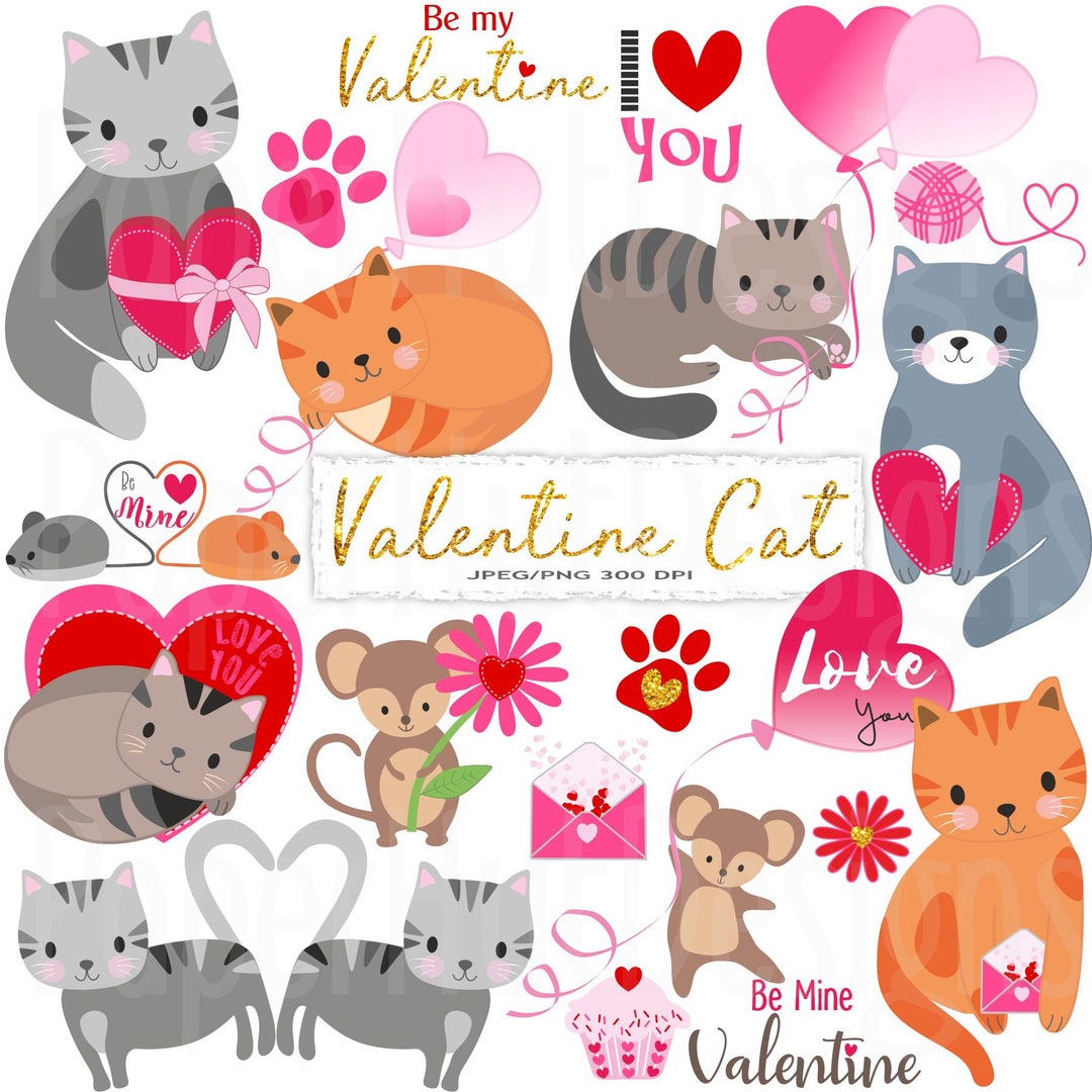 Valentine Clipart-valentine Clip Art-cat Clipart-valentine Cat Clipart ...