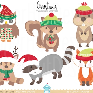 Christmas Clipart Woodland Animals-forest Animals Clip Art-robin ...