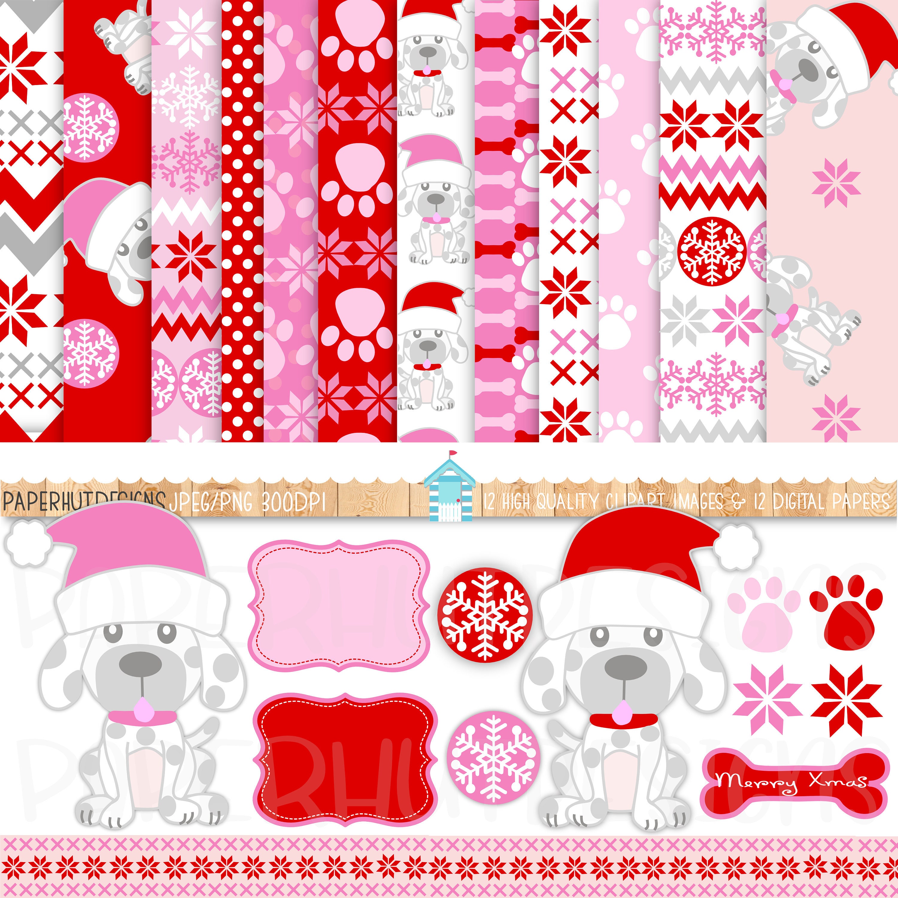 Christmas Digital Papers-christmas Clipart-christmas Holiday - Etsy UK