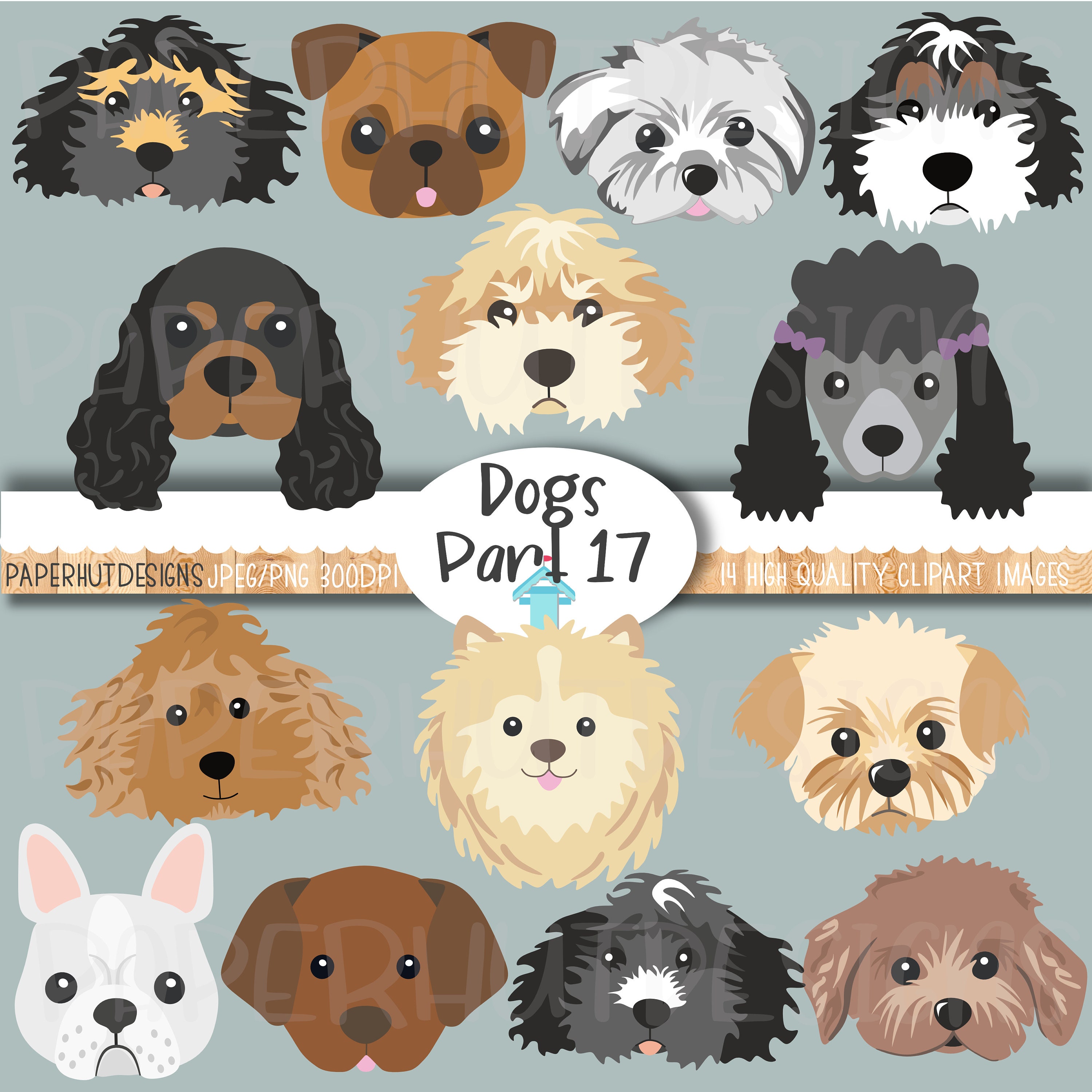 Dog Faces Clipart-cute Puppy Faces Clipart-dog Clip Art-puppy - Etsy