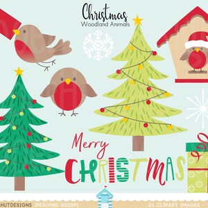 Christmas Clipart Woodland Animals-forest Animals Clip Art-robin ...