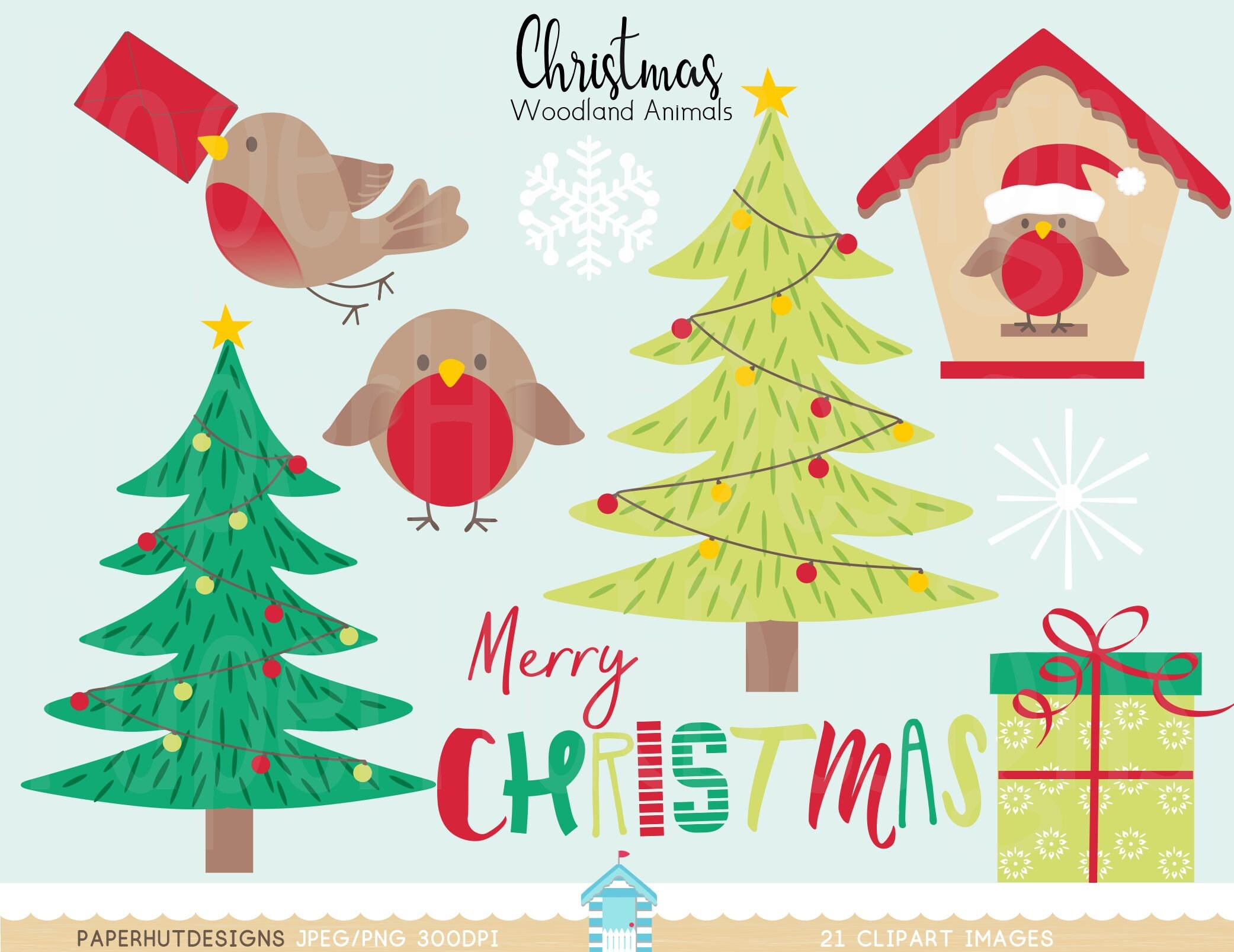 Christmas Clipart Woodland Animals-forest Animals Clip - Etsy