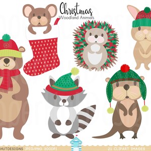 Christmas Clipart Woodland Animals-forest Animals Clip Art-robin ...