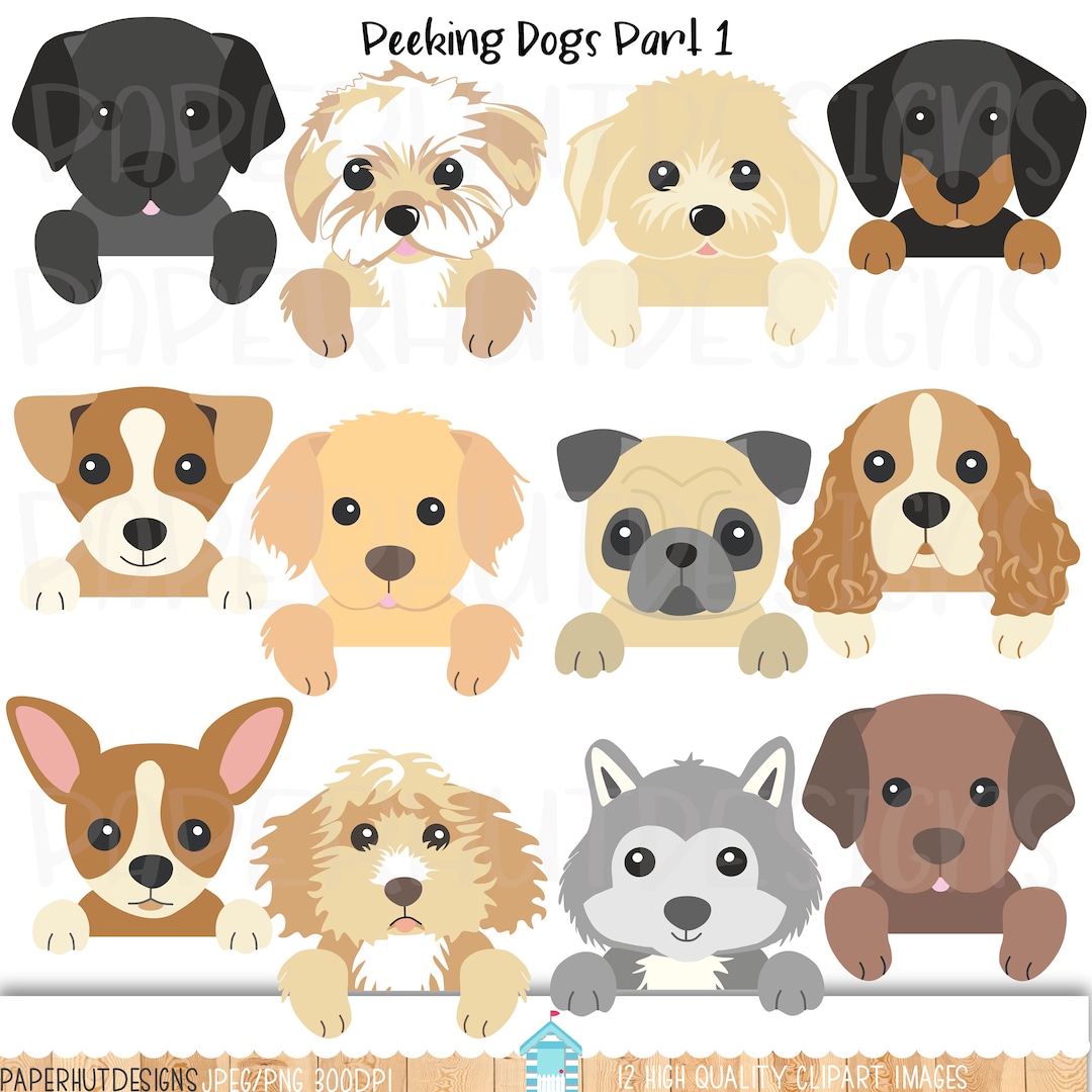 Peeking Dogs Clipart|peeping Dogs Clipart|dog Clip Art|dachshund|pug ...