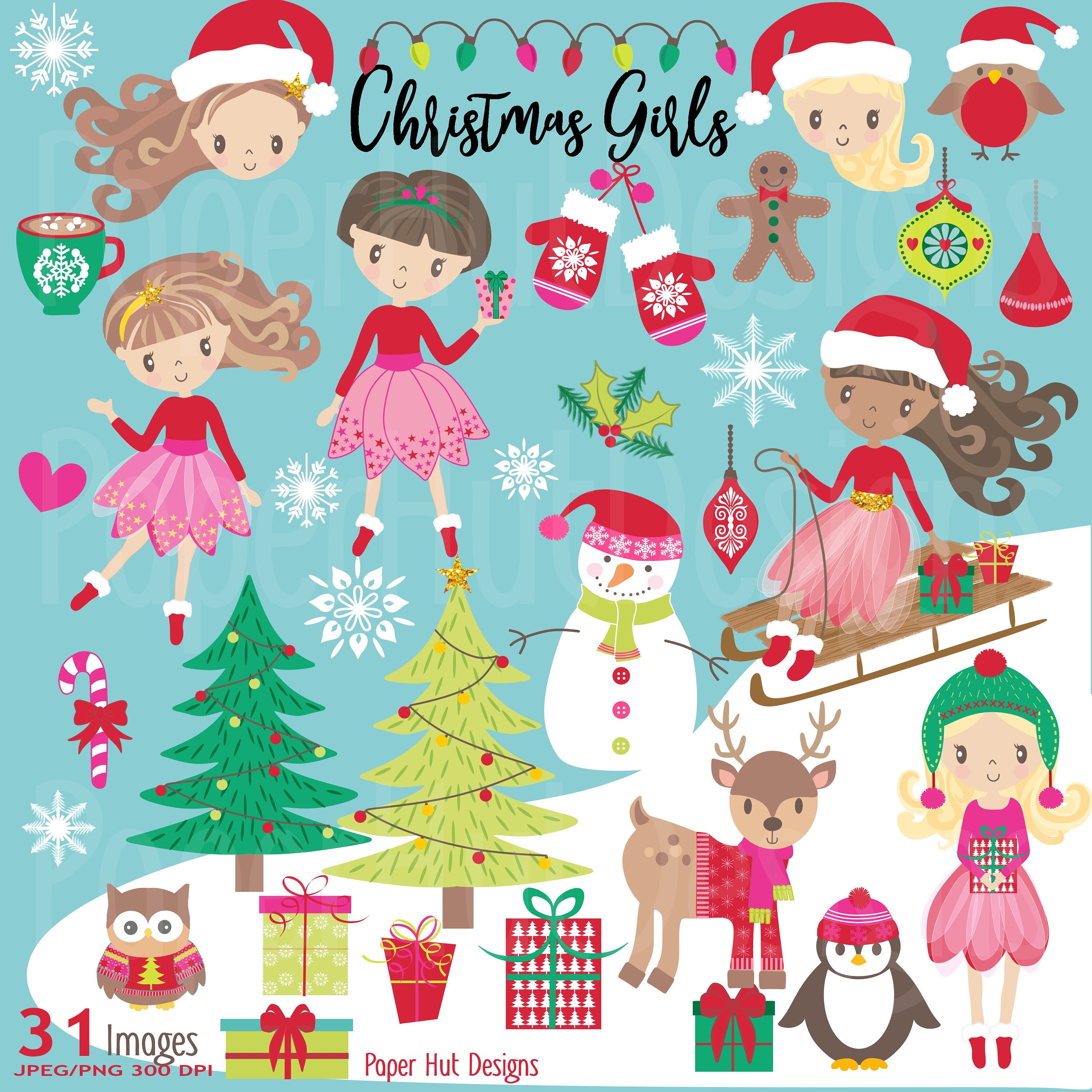 Christmas Girls Clipart-girls Christmas Clipart-christmas Clip Art ...