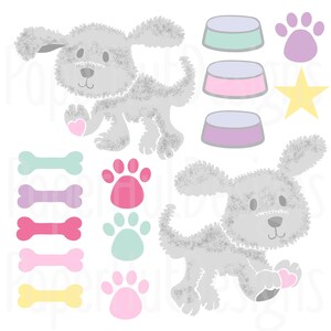 Puppy Dog Clipart and Dog Digital Papers Set puppy Clip Art Dog Clipart ...