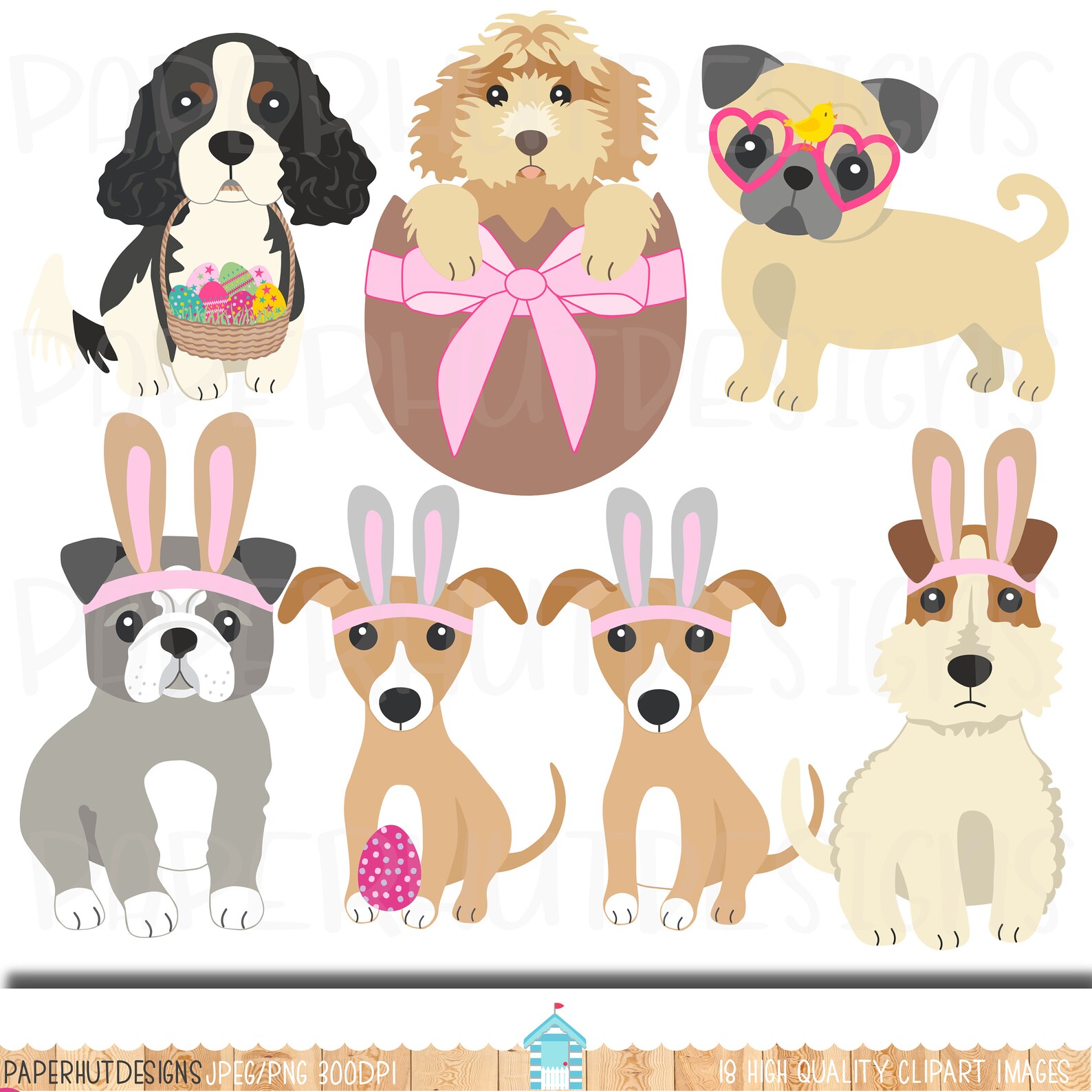 Easter Cliparteaster Dogs Cliparteaster Dogs Clip - Etsy UK