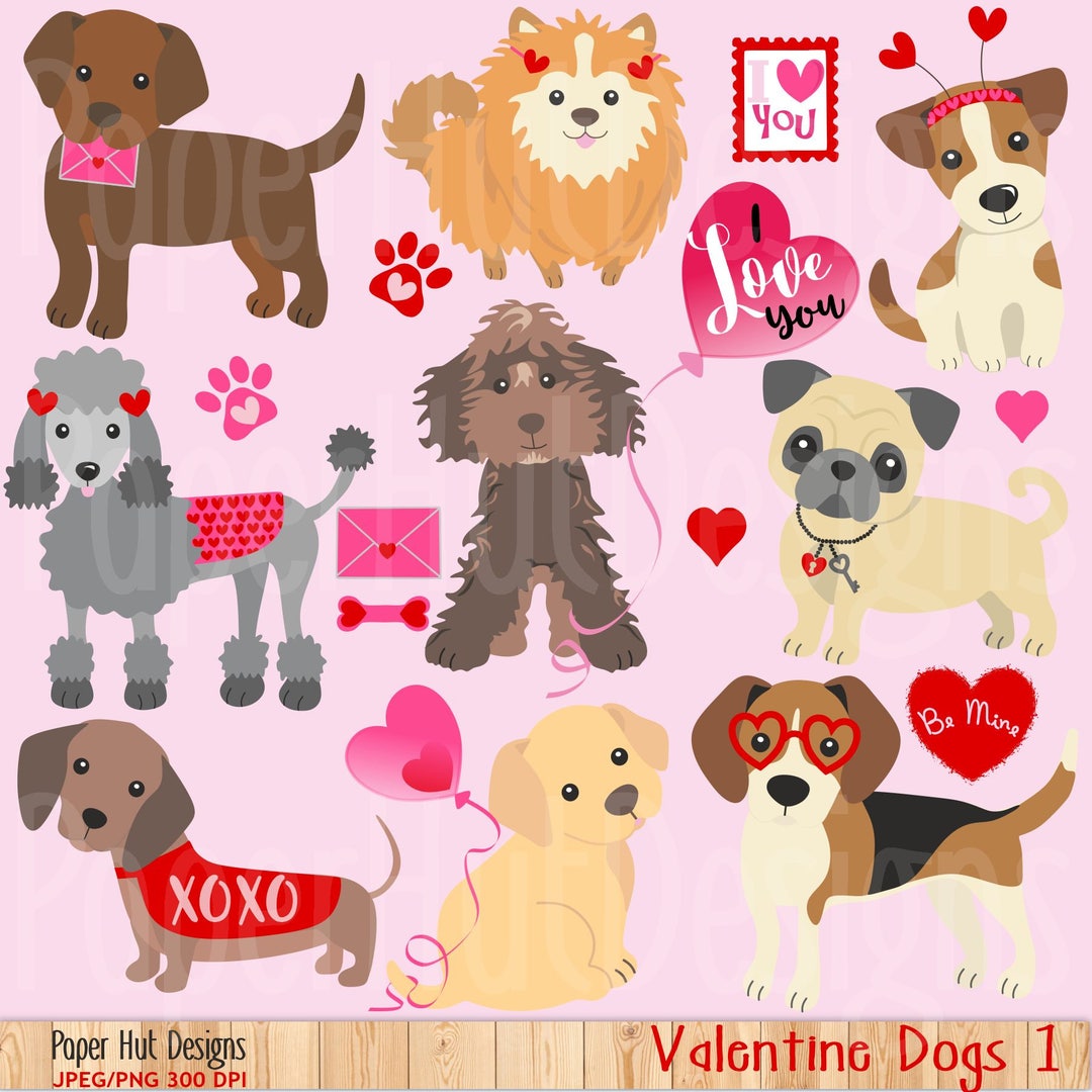Valentine Dogs Clipart-valentine Clipart-dog Clipart-puppy Dog Clipart ...