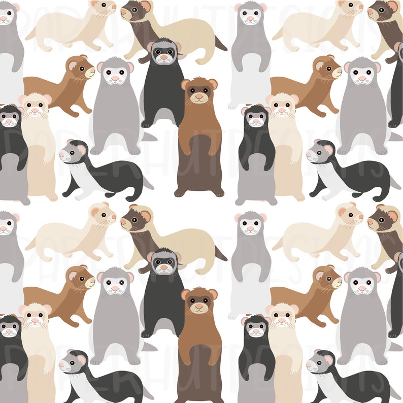 Ferret Pattern Digital Instant Download |digital Ferret Pattern for ...