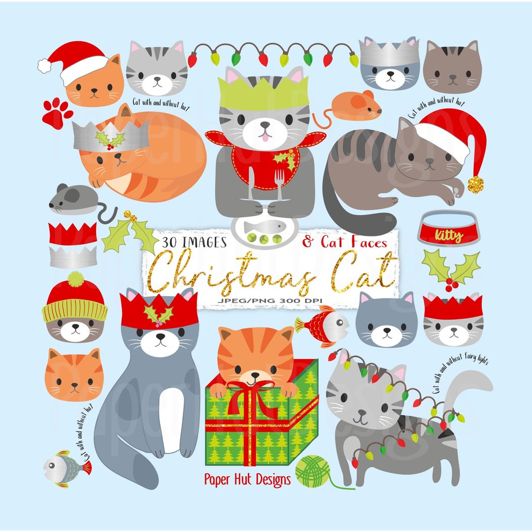 Christmas Cat Clipart-christmas Clipart-christmas Cat Clip Art ...