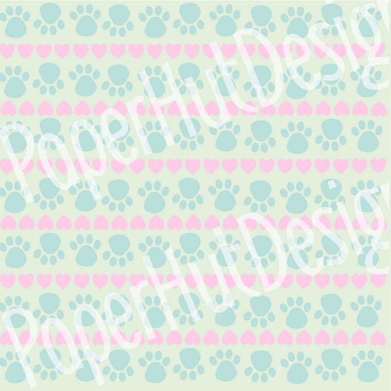 Puppy Dog Digital Papers-Paws-Stars. Personal or Commercial | Etsy