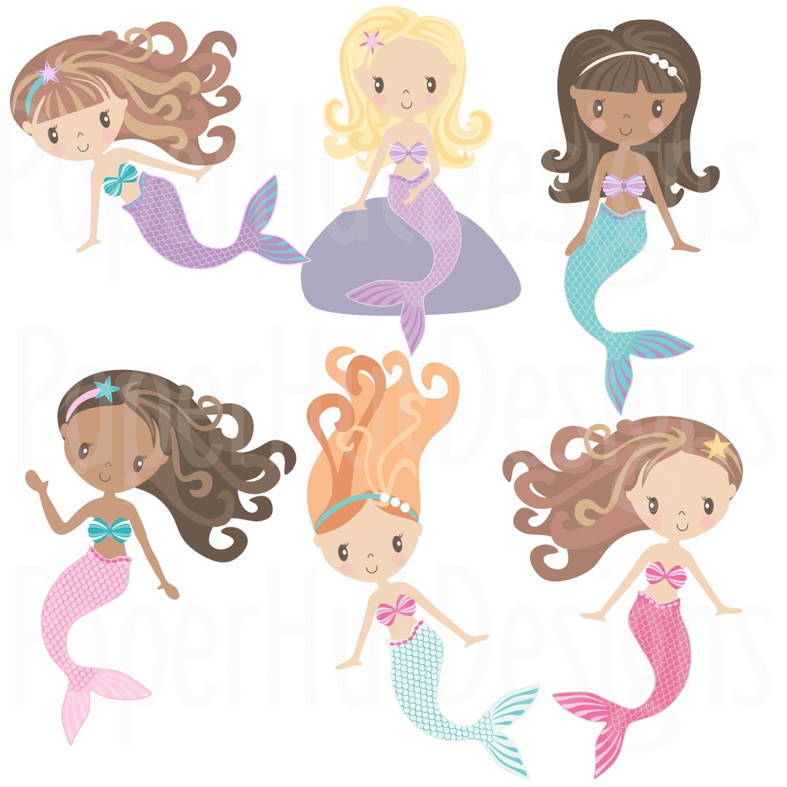 Mermaid Clipart-mermaid Clip Art Mermaids Clipart and Cute - Etsy