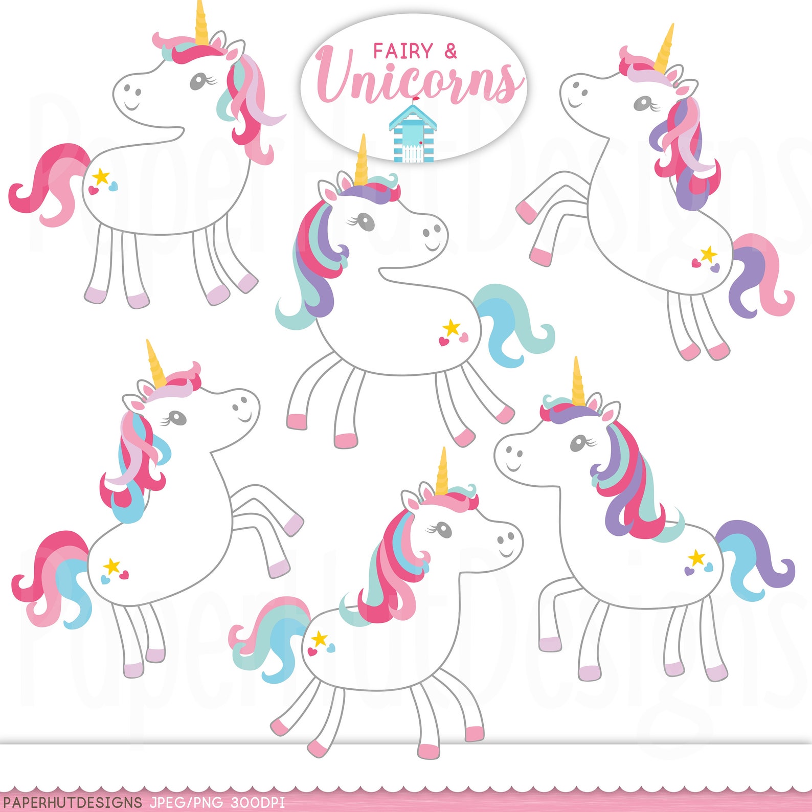 Fairy and Unicorns Clipart-unicorn and Fairy Clip Art Set - Etsy UK