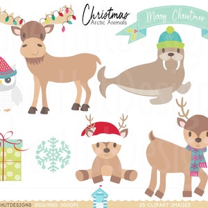 Christmas Arctic Animals Clipart-polar Animals-arctic Animals Clip Art ...