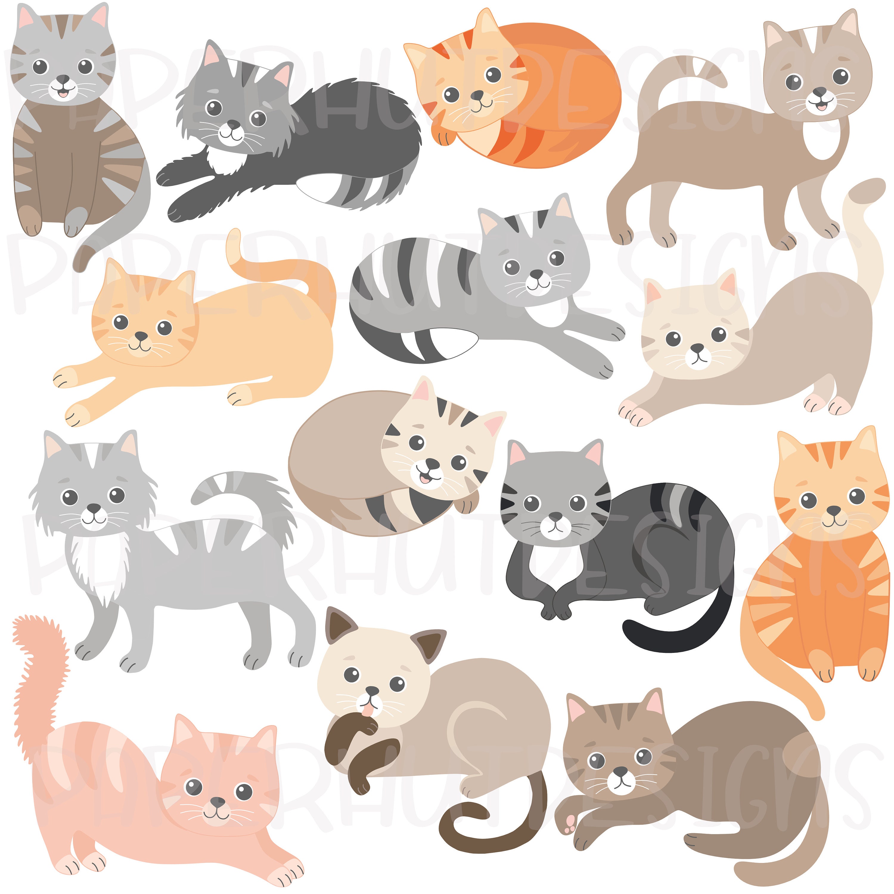 Kitten Clipart-cute Cat Clipart-kitties Clipart-cat - Etsy
