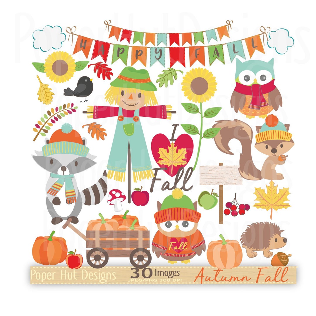Autumn Woodland Clipart-fall Clipart-autumn Clip Art-woodland Animals ...