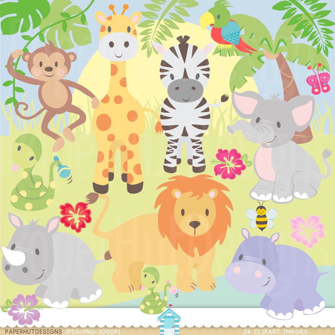 Jungle Animal Clipart-safari Clipart-jungle Clip Art-zoo Animal Clipart ...