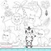 Jungle Animals Digital Stamps-safari Stamps-jungle Clip Art-zoo Animal ...