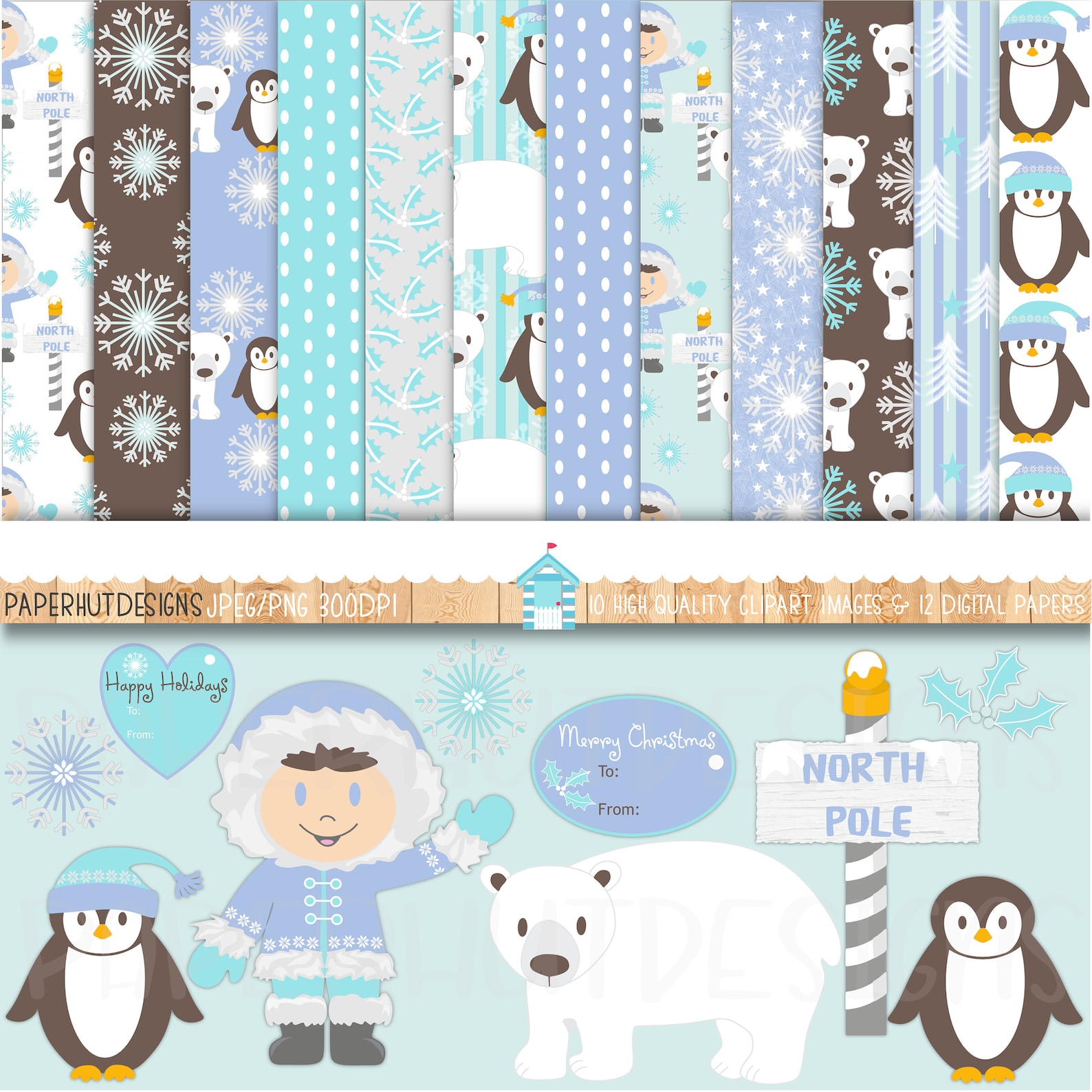 Christmas Digital Papers-christmas Clipart-holiday Clip - Etsy