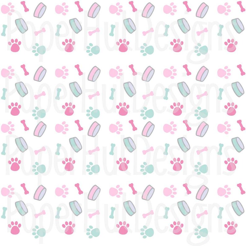Puppy Dog Digital Papers-paws-stars. Personal or Commercial - Etsy UK
