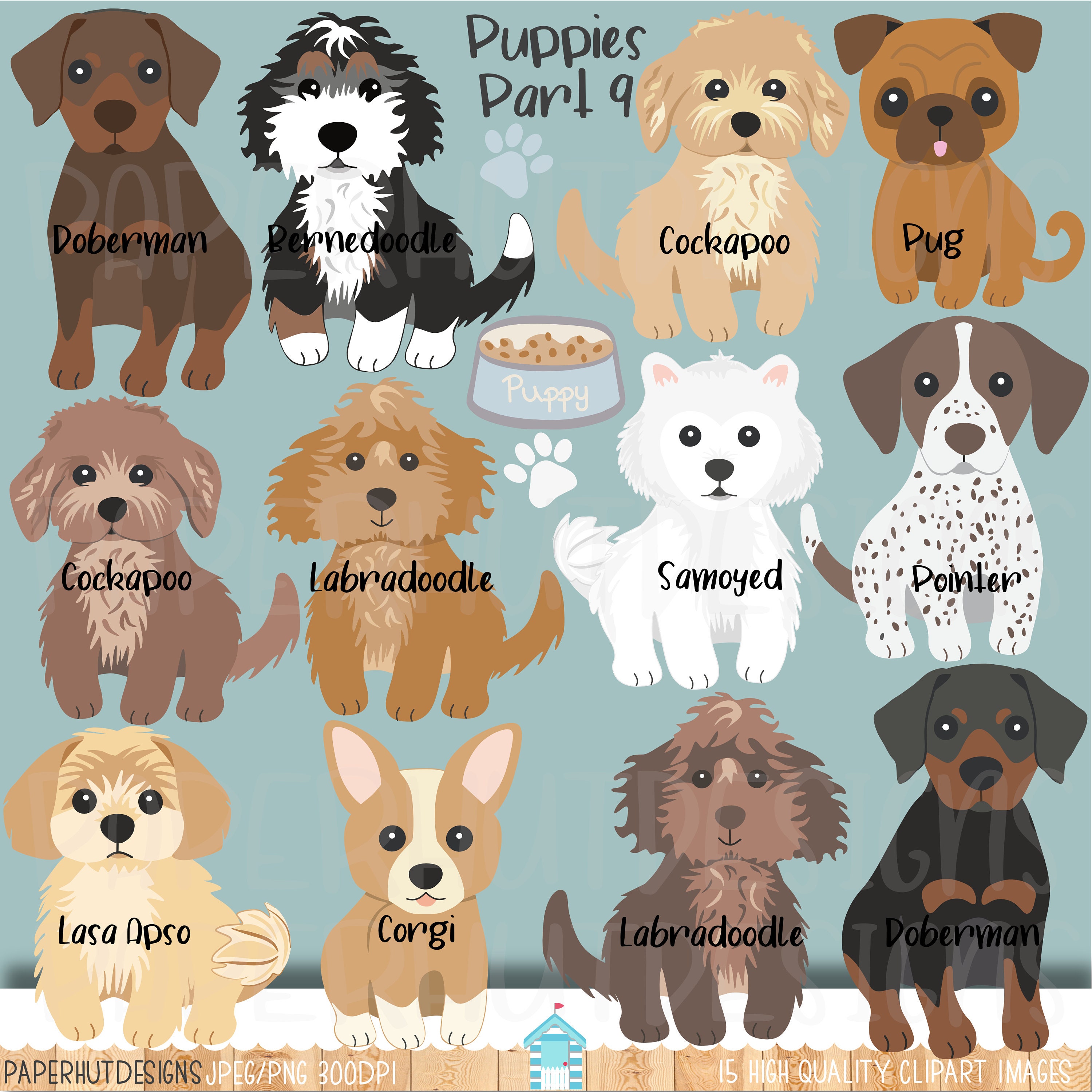 Puppy Dog Clipartpuppiesdog Clip Artpuppy Clip Artpuppy | Etsy