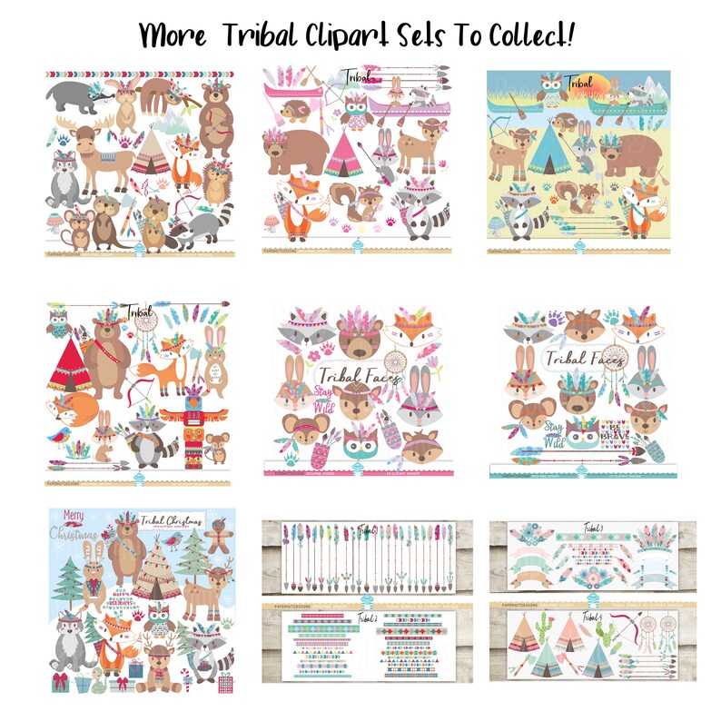 Tribal Woodland Animals Clipart-tribal Clip Art -tribal Forest Animal ...