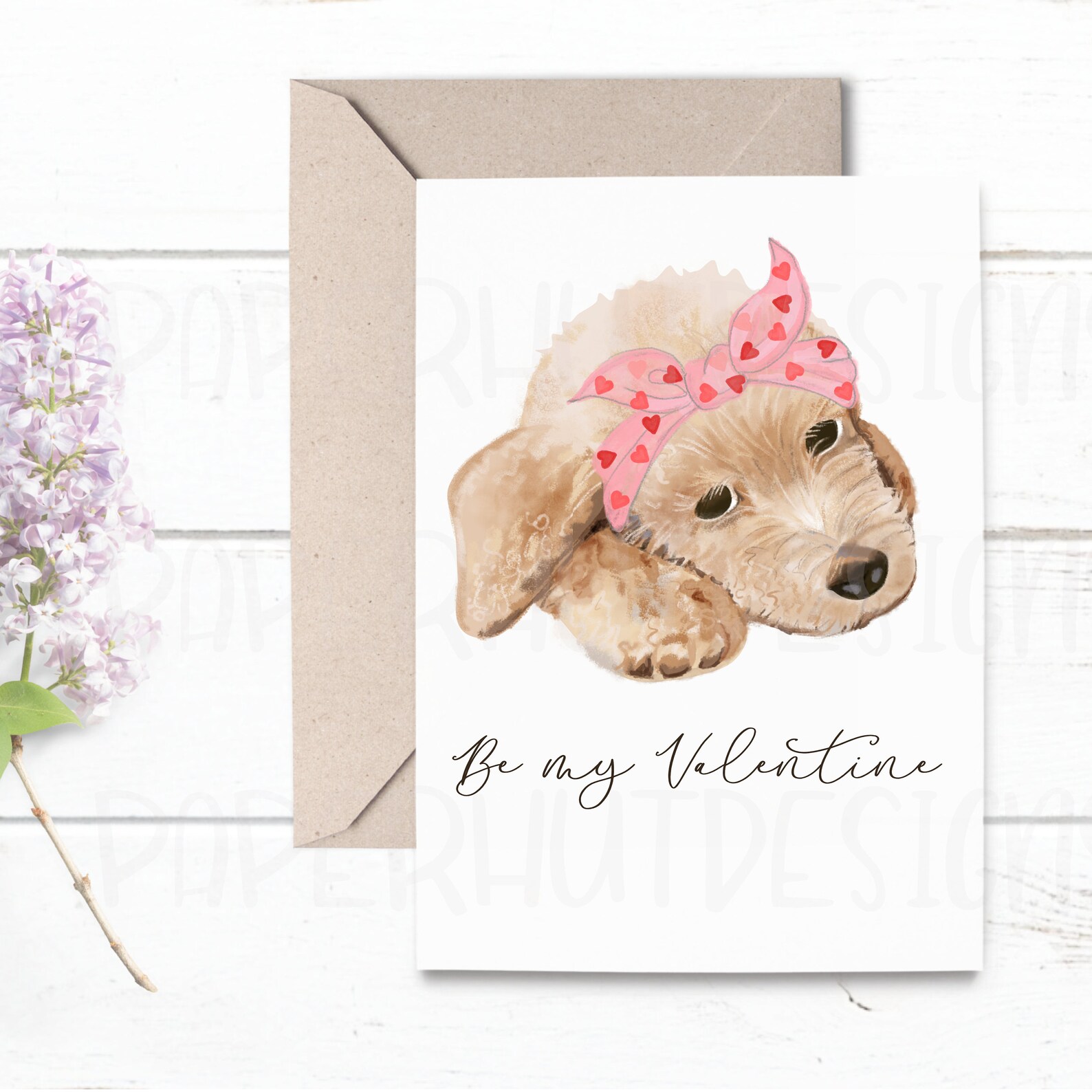 Valentine Watercolor Labradoodle Digital Clipart - Etsy