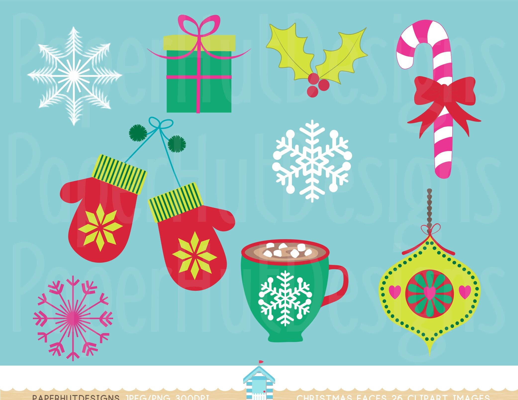 Christmas Faces Clipart-christmas Clip Art-woodland Animals Clipart ...