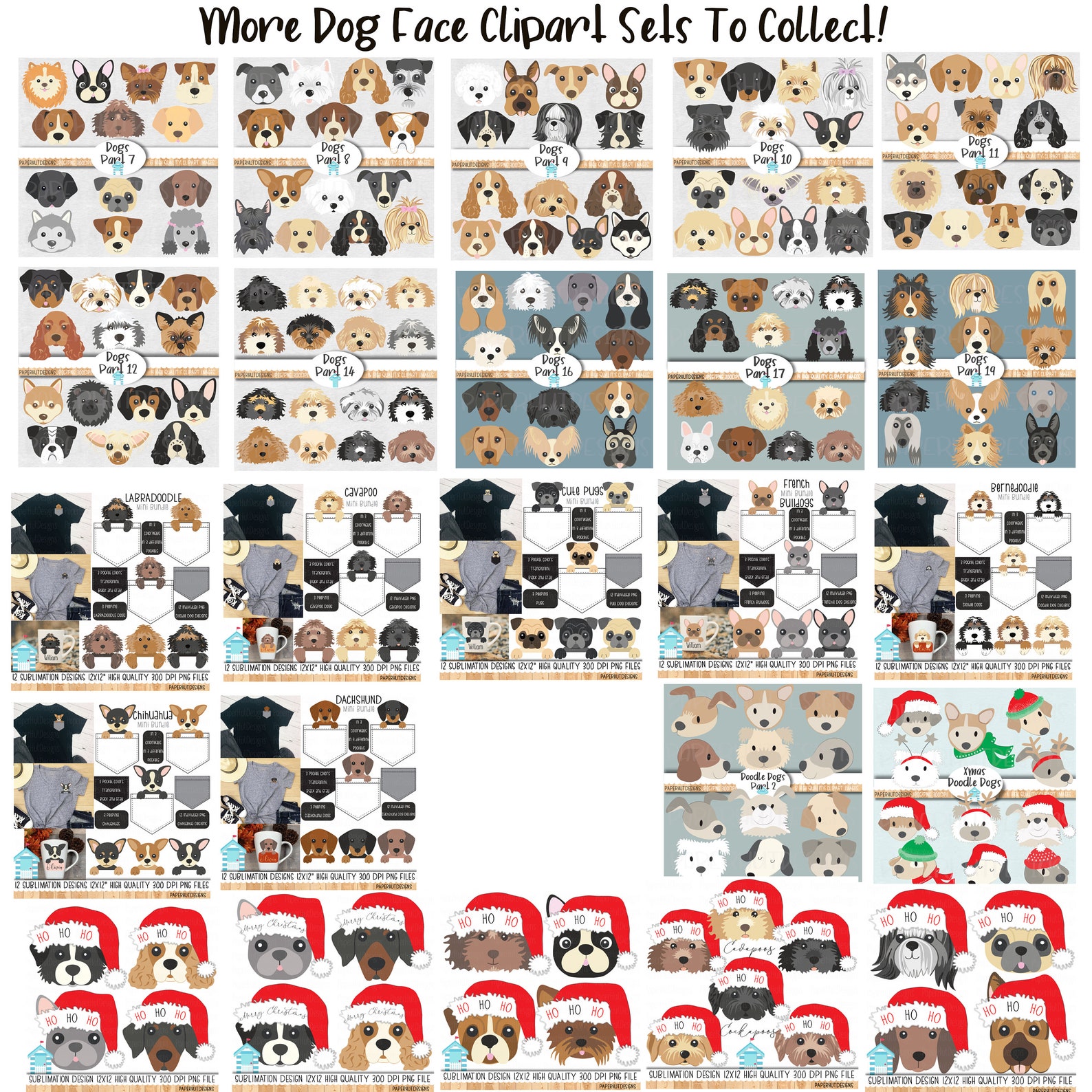 Dog Faces Clipart-cute Puppy Faces Clipart-dog Clip Art-puppy - Etsy