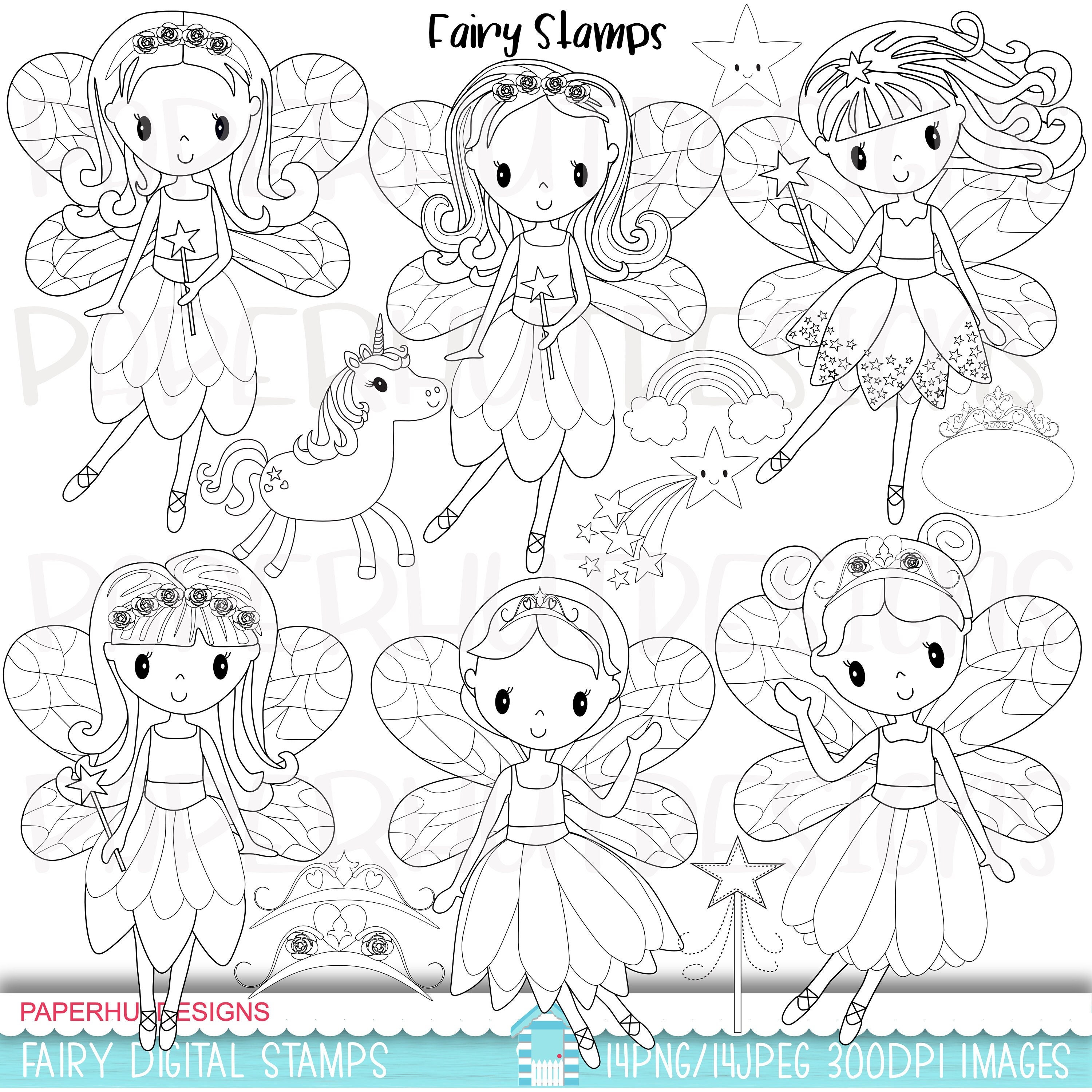Fairy Digital Stampsfairy Clipartfairy Stampsfairy Clip - Etsy