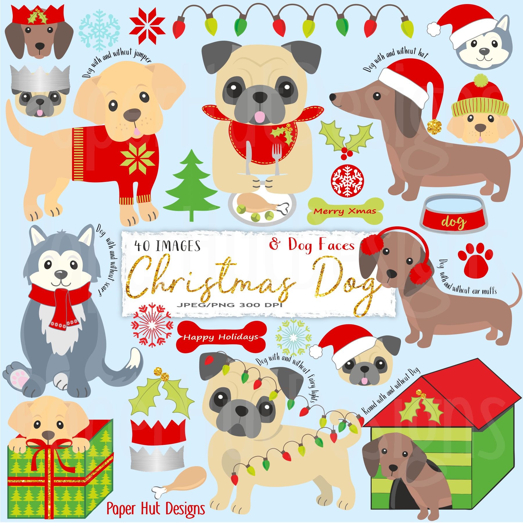 Christmas Puppy Clipart