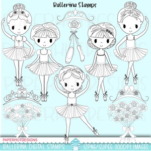 Ballerina Clipart Digital Stamps|ballet Clipart|ballerina Clip Art ...