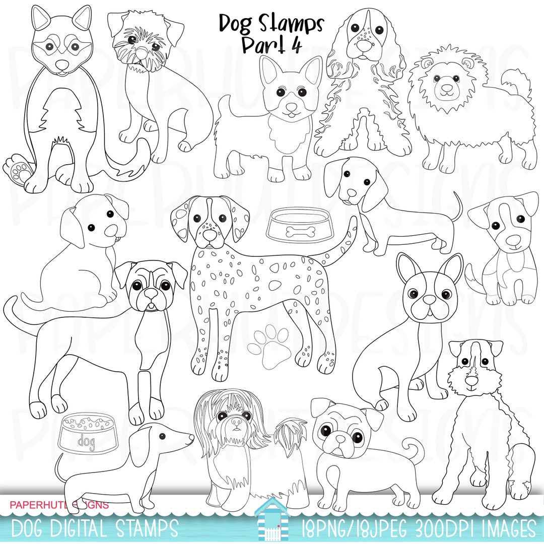 Dog Stamps Clipart Part 4: Digital Download - Etsy