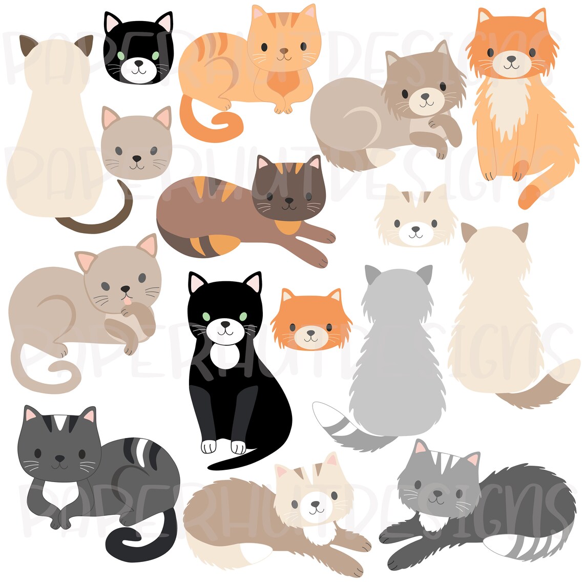 Cat, Kitten Clipart: Digital Download - Etsy