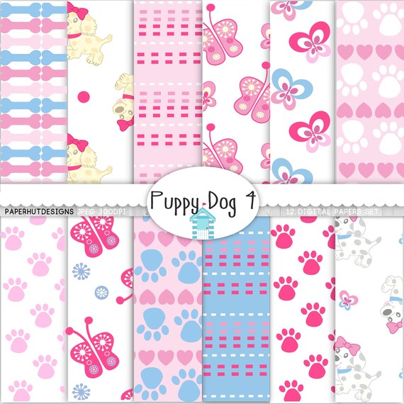 Puppy Dog Digital Papers-dog Digital | Etsy