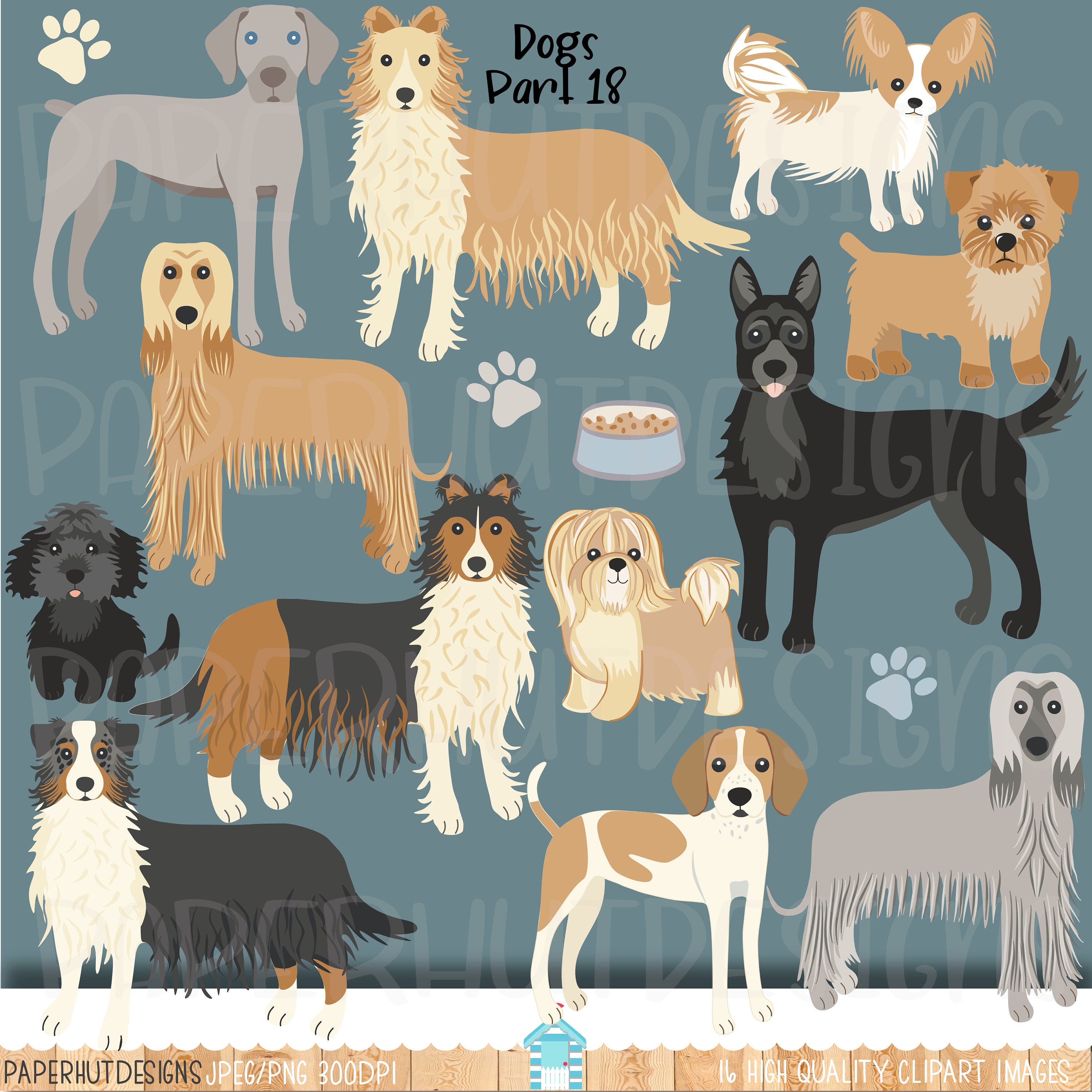 Dog Clipartdog Clip Artdog Illustrationspuppy Dogsafghan - Etsy